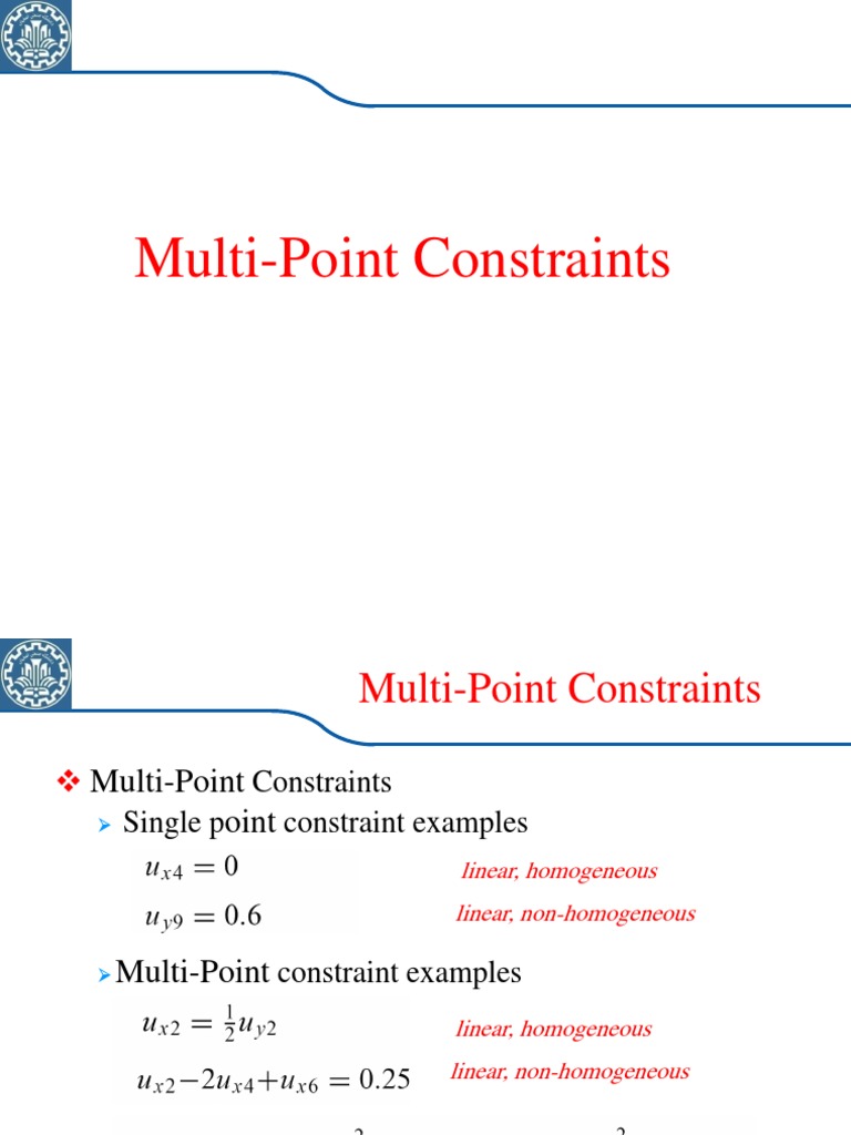 Multi Point Constraints | PDF | Stiffness | Matrix (Mathematics)