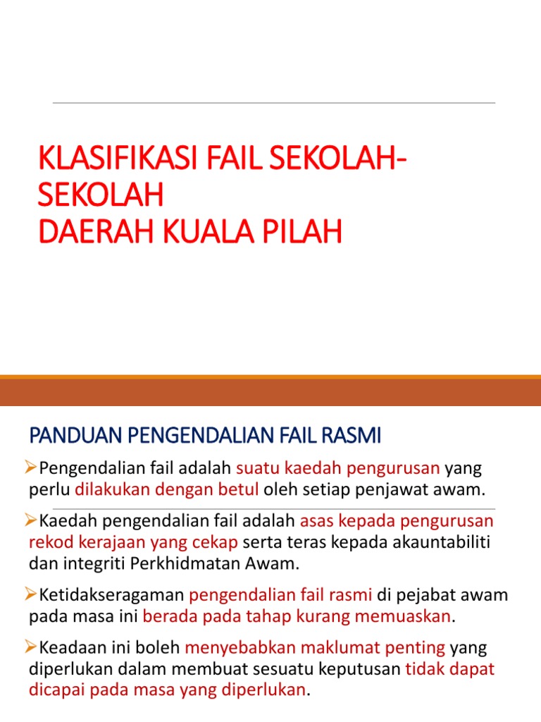 Klasifikasi Fail Urusan Sekolah | PDF