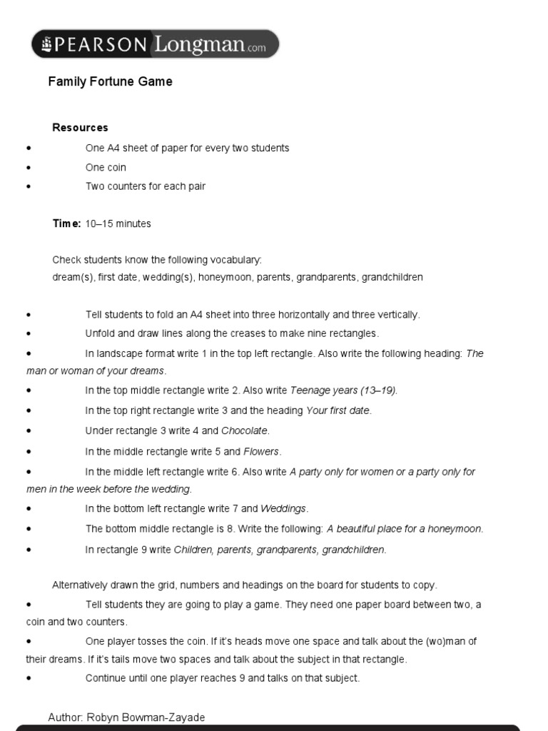 Family Fortune Game | PDF