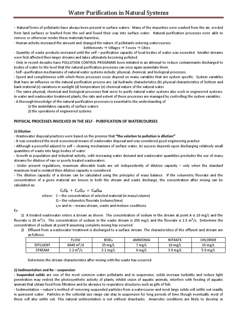 Natural Water Filtration Process