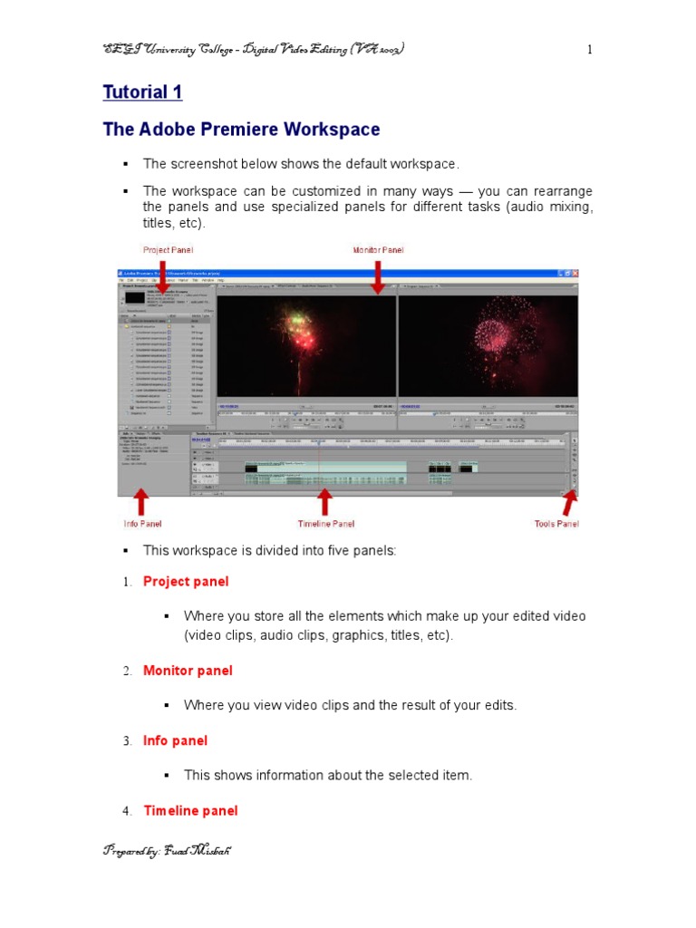 Tutorial 1 The Adobe Premiere Workspace: Project Panel | PDF | Decibel ...