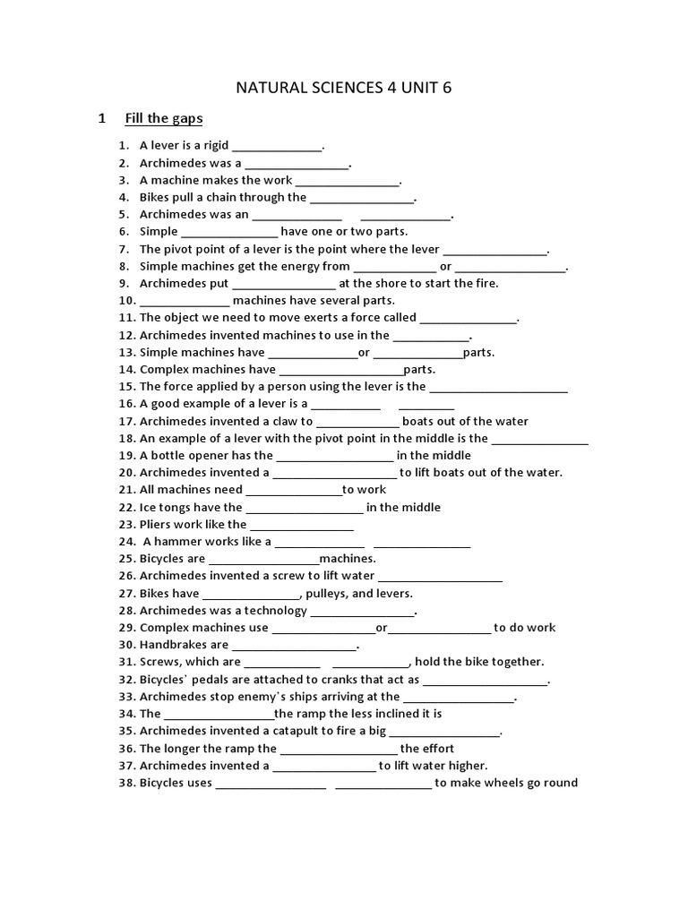 Natural Sciences Module 4 . | PDF | Machines | Lever
