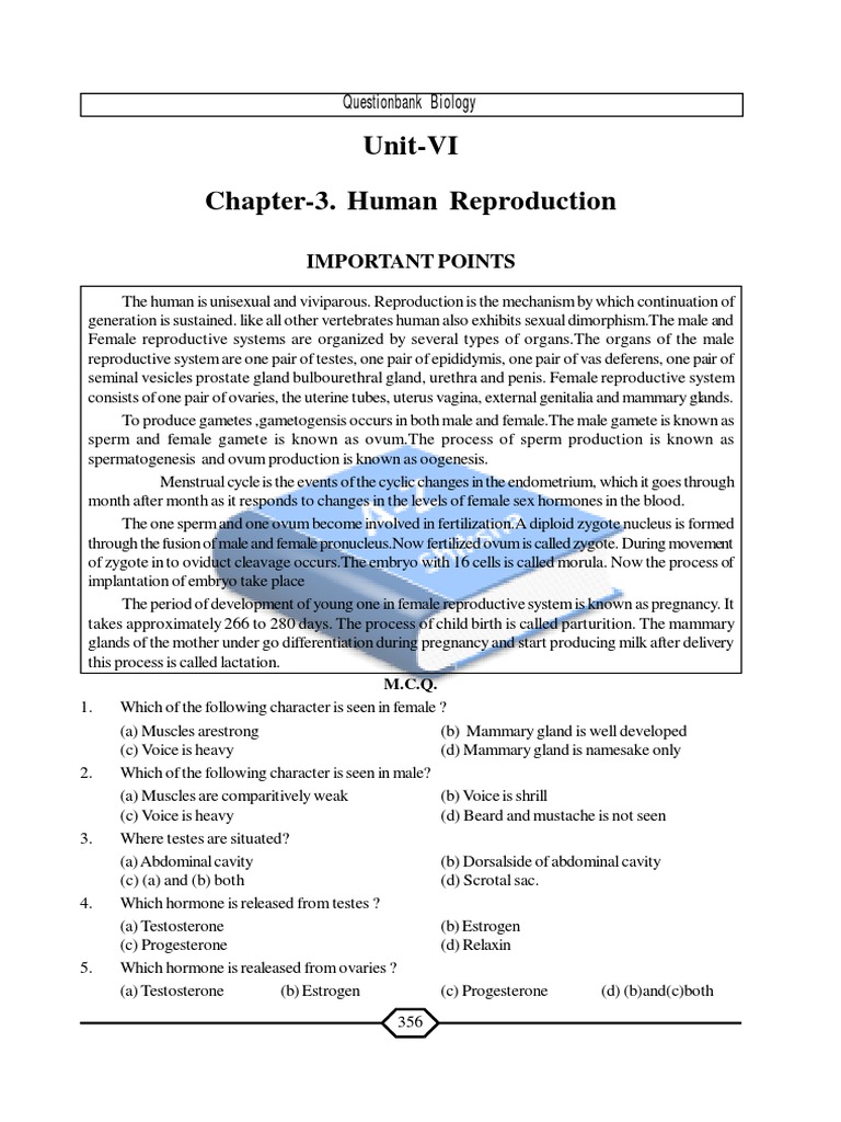 Human Reproduction PDF | Download Free PDF | Reproductive System | Testicle
