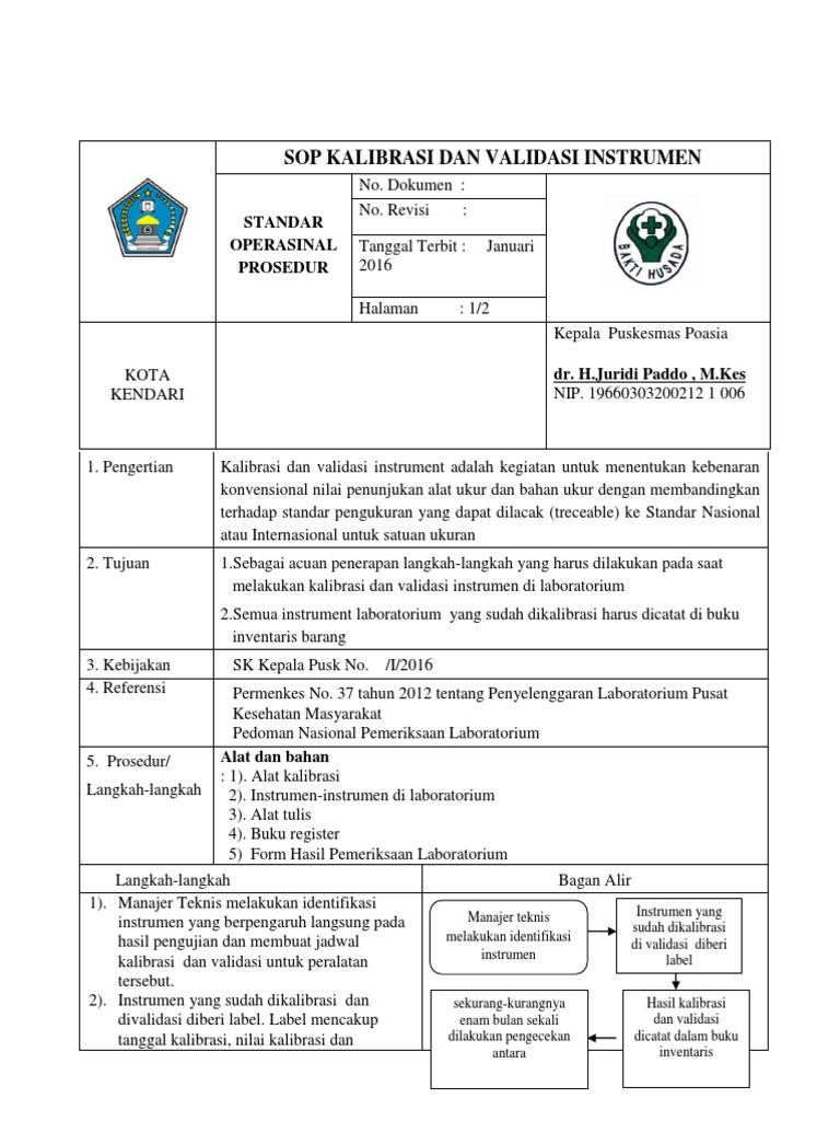 Sop Kalibrasi Dan Validasi Instrumen | PDF | Bisnis | Pengelolaan ...