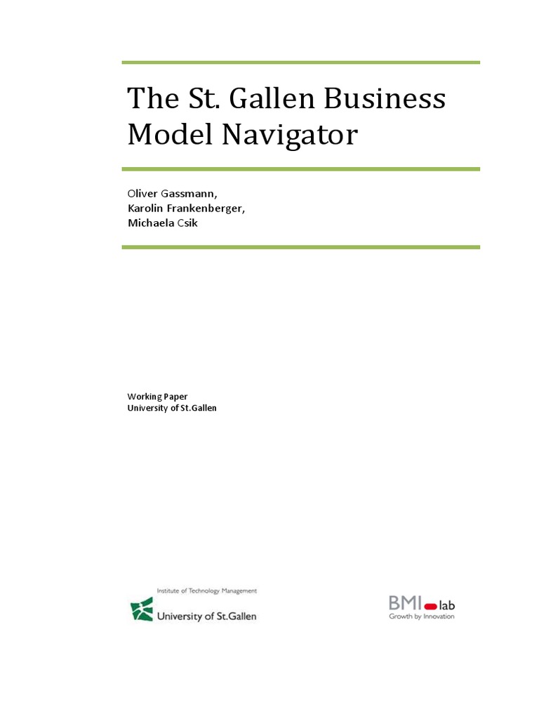 St-Gallen-The Business Model Navigator - 55 Models That Will ...