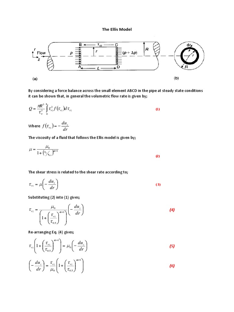 Derivation of the Flow Rate Equation for Non-Newtonian Fluids Following ...
