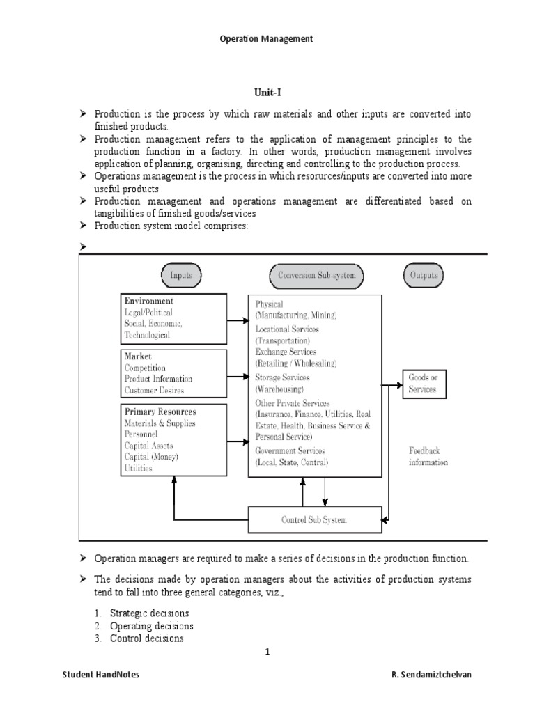 Operation Management Notes | PDF | Operations Management | Forecasting