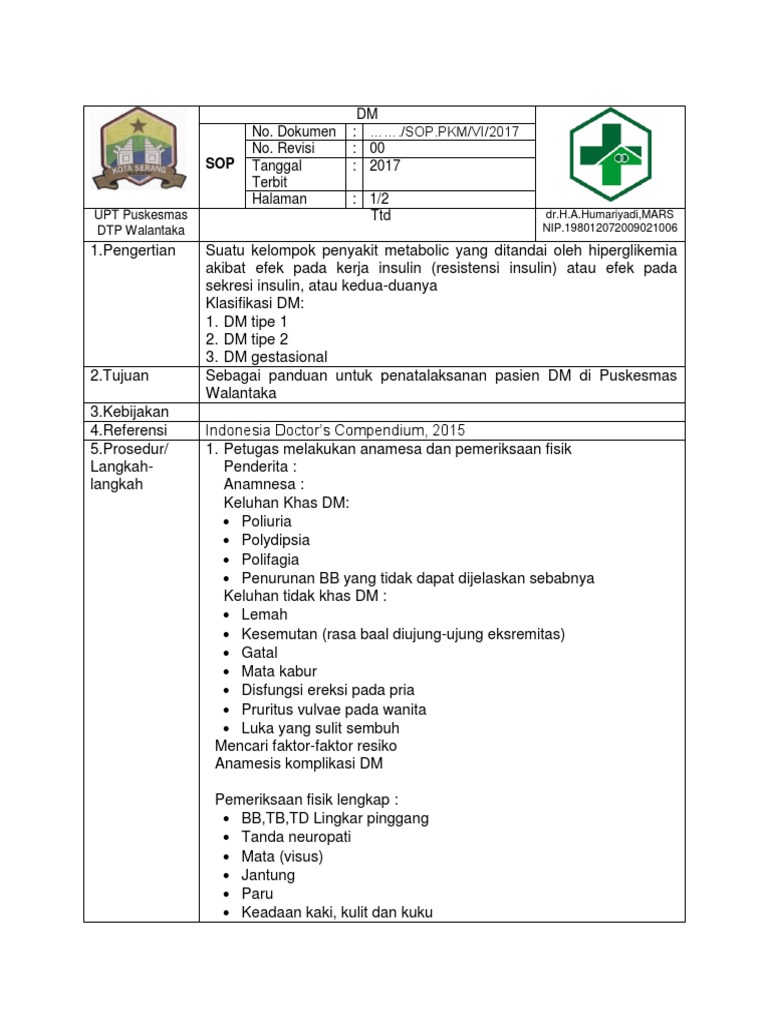 Contoh Sop - DM | PDF