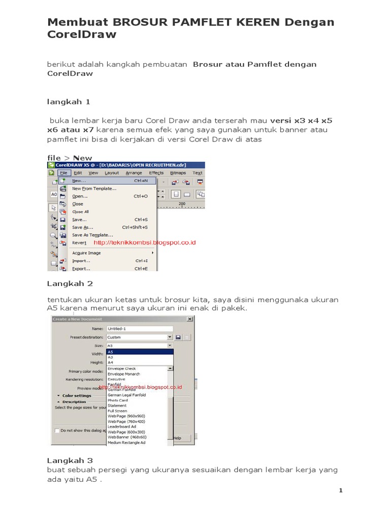Belajar Membuat Brosur Dengan Corel Draw | PDF