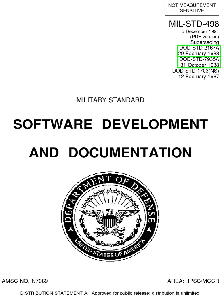Military Standard Software Development and Documentation | Software ...