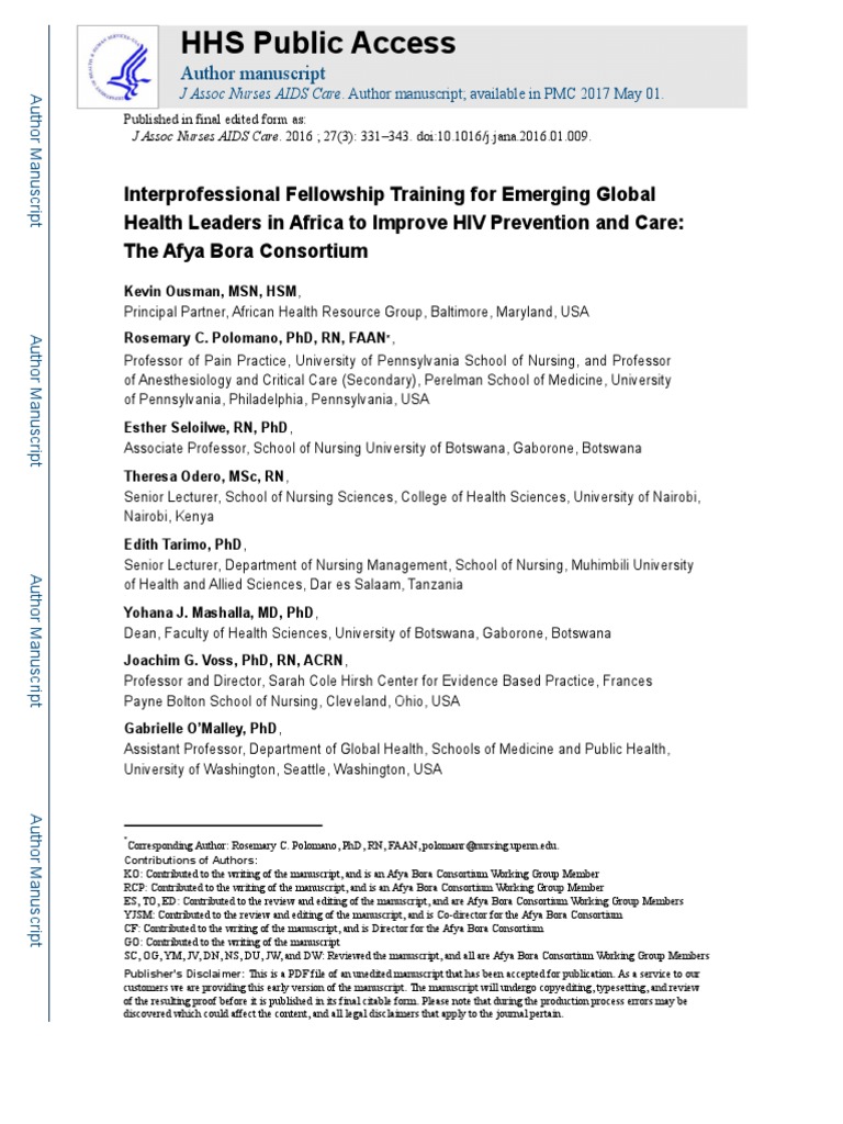 HHS Public Access | PDF | Health System | Leadership