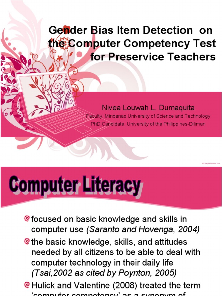 Gender Bias Item Detection On The Computer Competency Test For ...