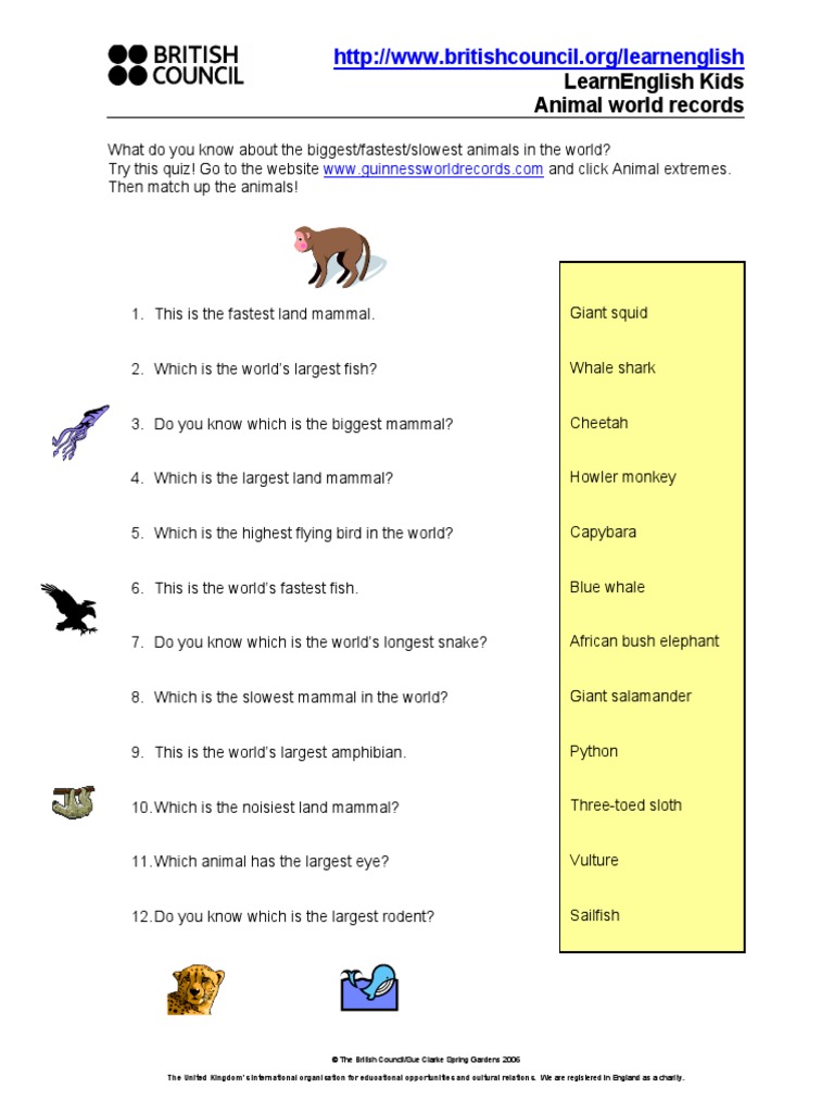 Kids Print Animal Records PDF | PDF