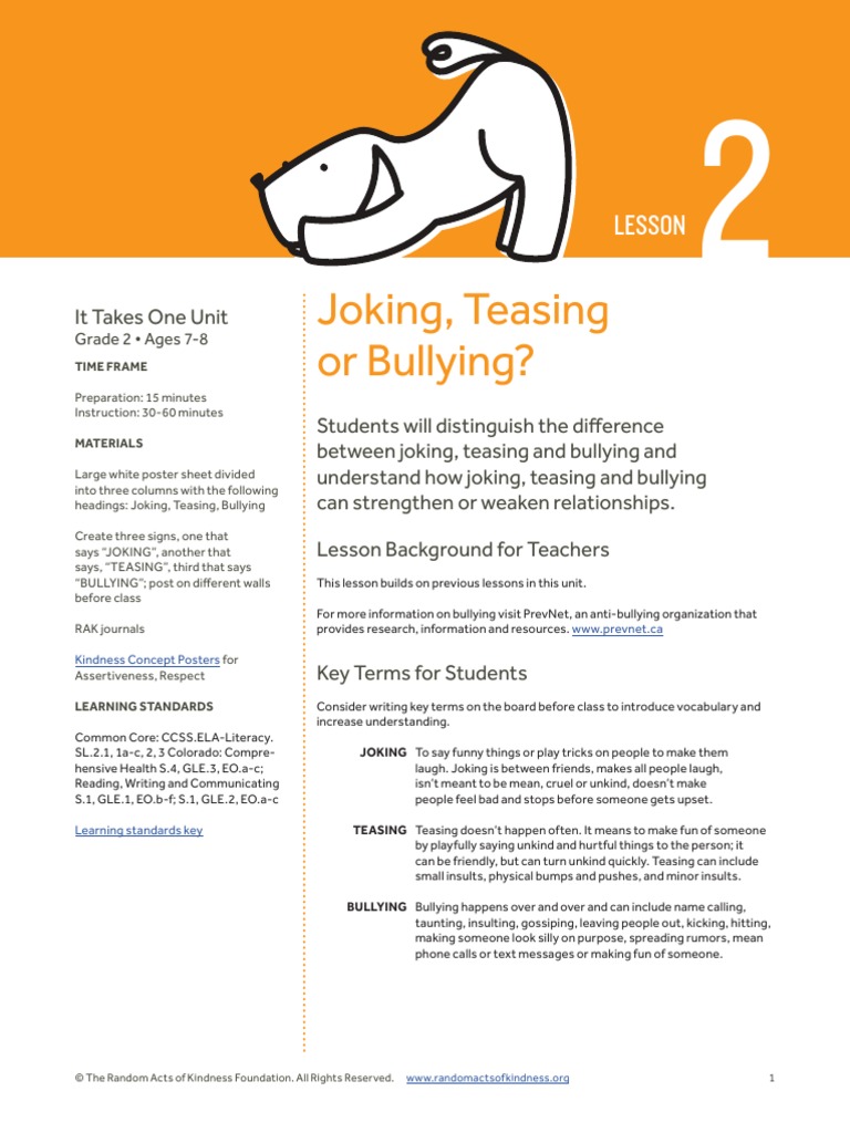 Joking Teasing or Bullying | PDF | Bullying | Learning