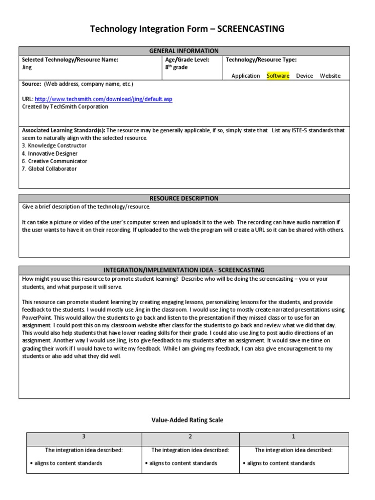 Tel 311 Technology Integration-Screencasting | PDF | Communication | Cognition