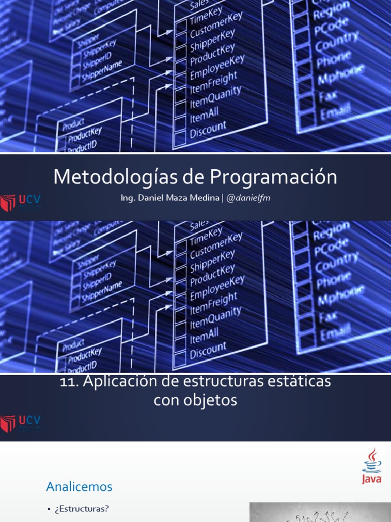 Sesión 11. Estructuras Estáticas de Objetos | PDF | Estructura de datos ...