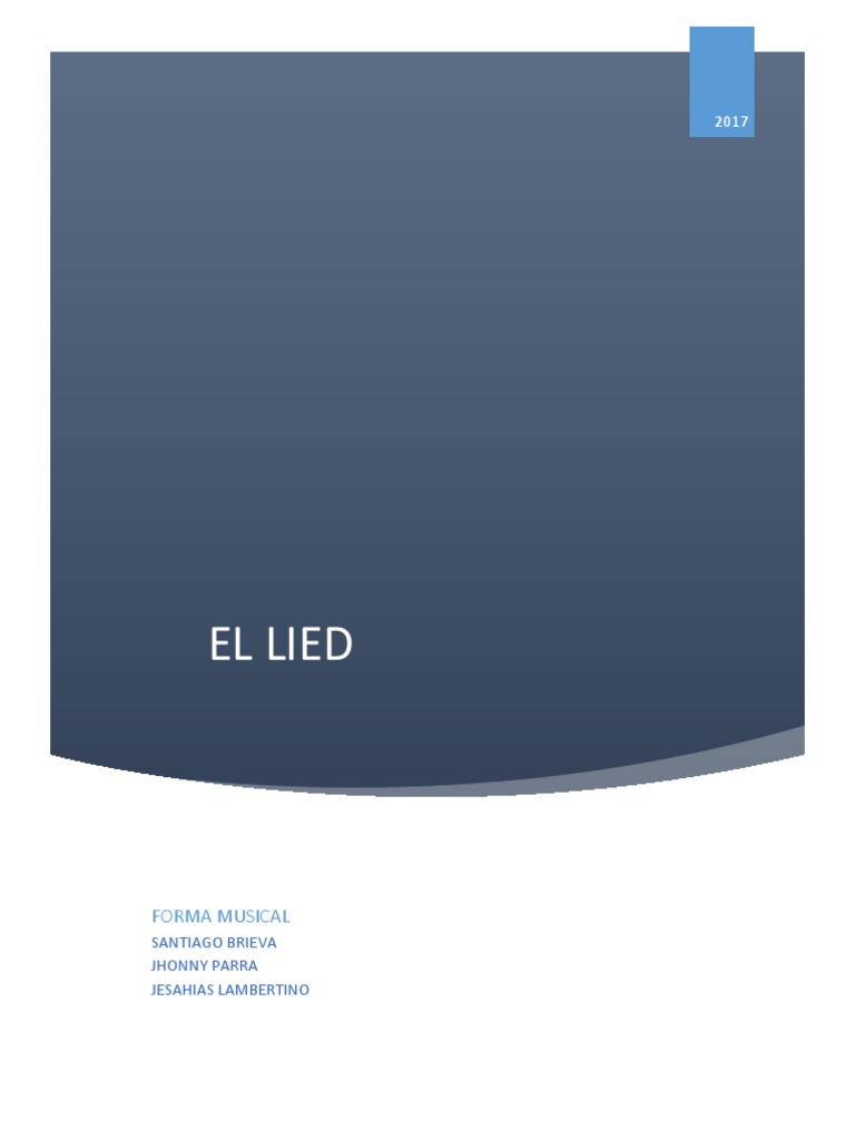 El Lied: Forma Musical Romántica | PDF | Musica romantica | Música clásica