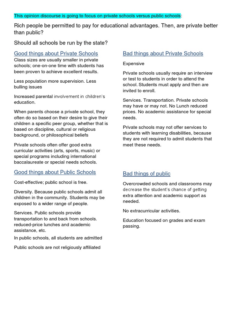 Education Public Vs Private Final | PDF | Private School | State School