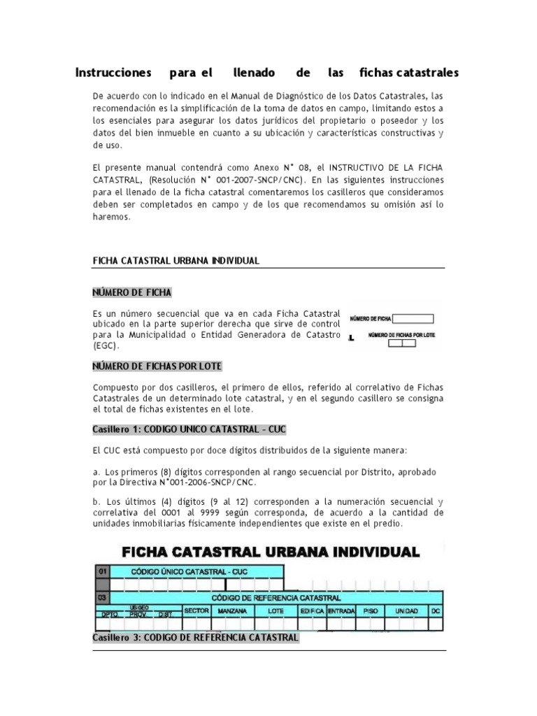 Llenado de Ficha Catastral | Propiedad