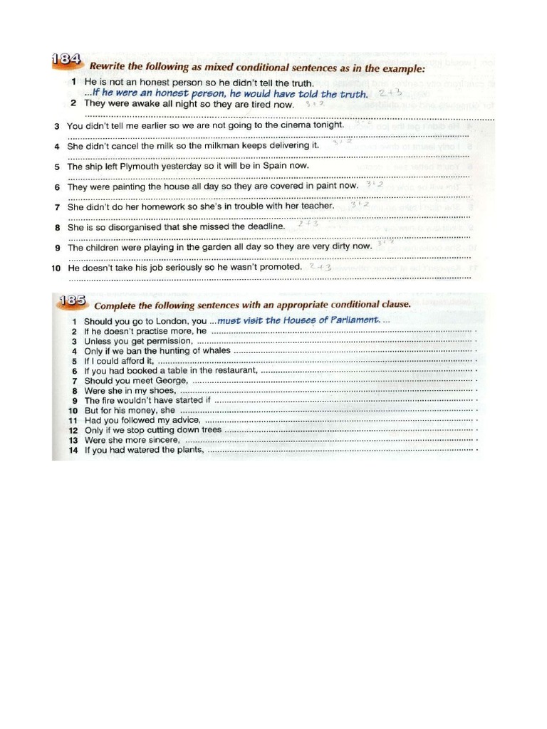 Mixed Conditionals Exercises | PDF