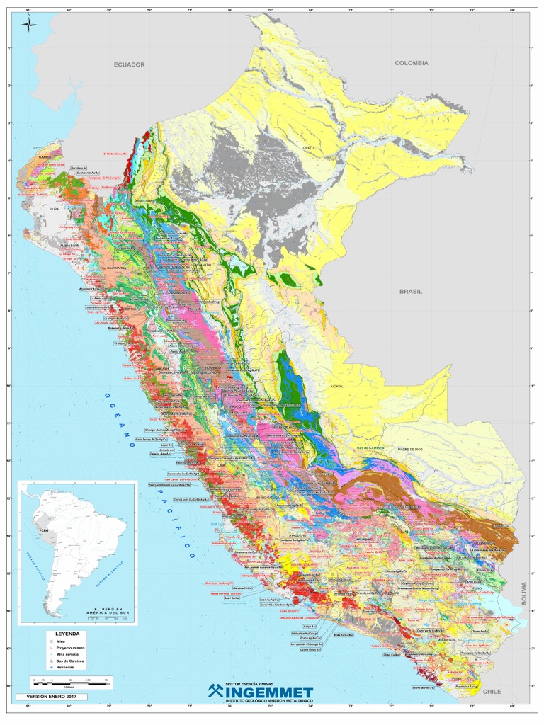 01 Mapa Geológico Del Peru Con Operaciones PDF | PDF | Informática y ...