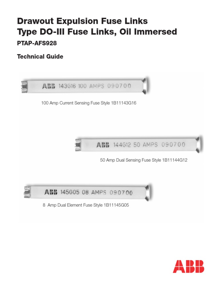 Type DO-III Fuse Links, Oil Immersed Drawout Expulsion Fuse Links | PDF ...