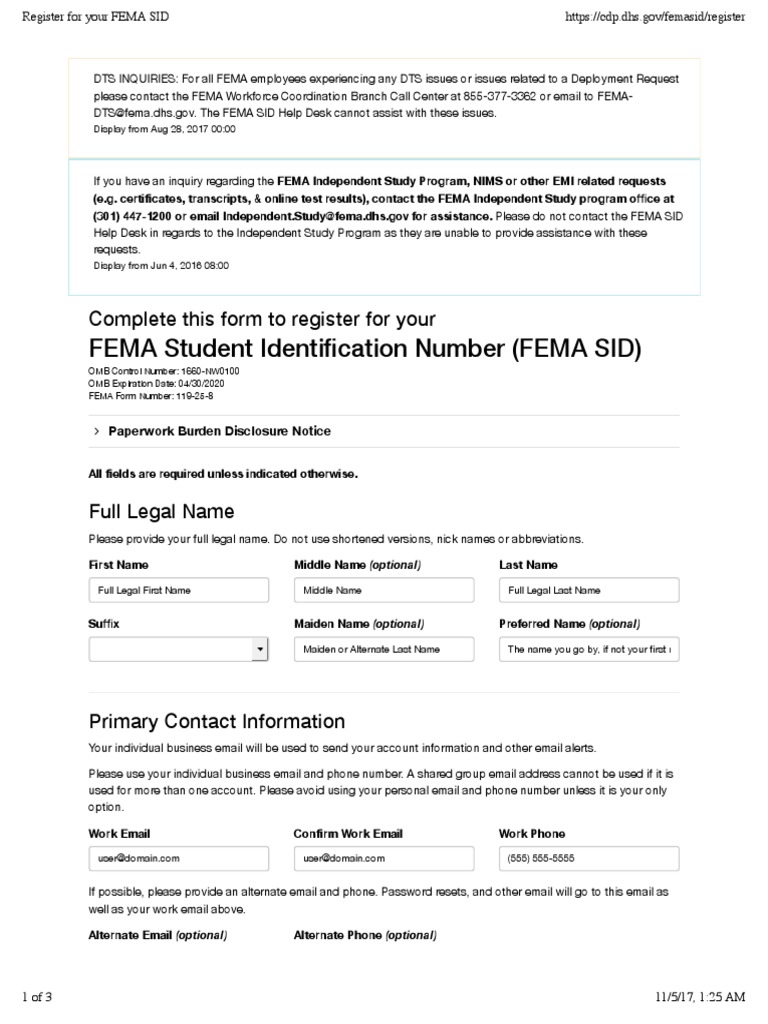 Register For Your FEMA SID | PDF | Federal Emergency Management Agency ...
