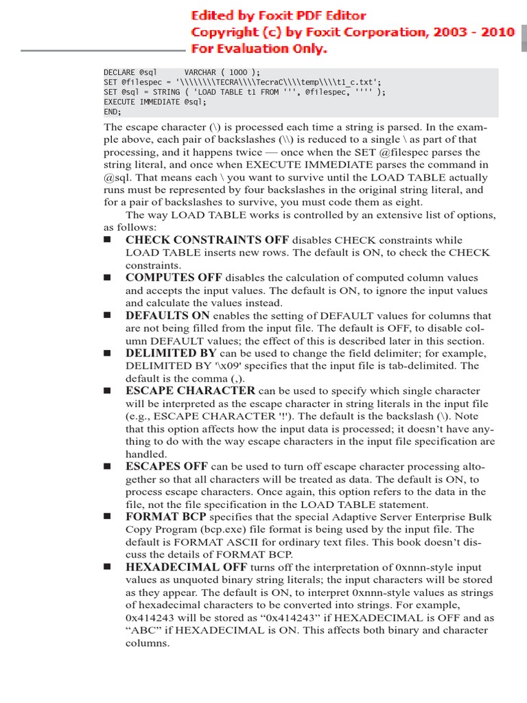 Declare @SQL Varchar (1000) Set @filespec '////////Tecra////Tecrac ...