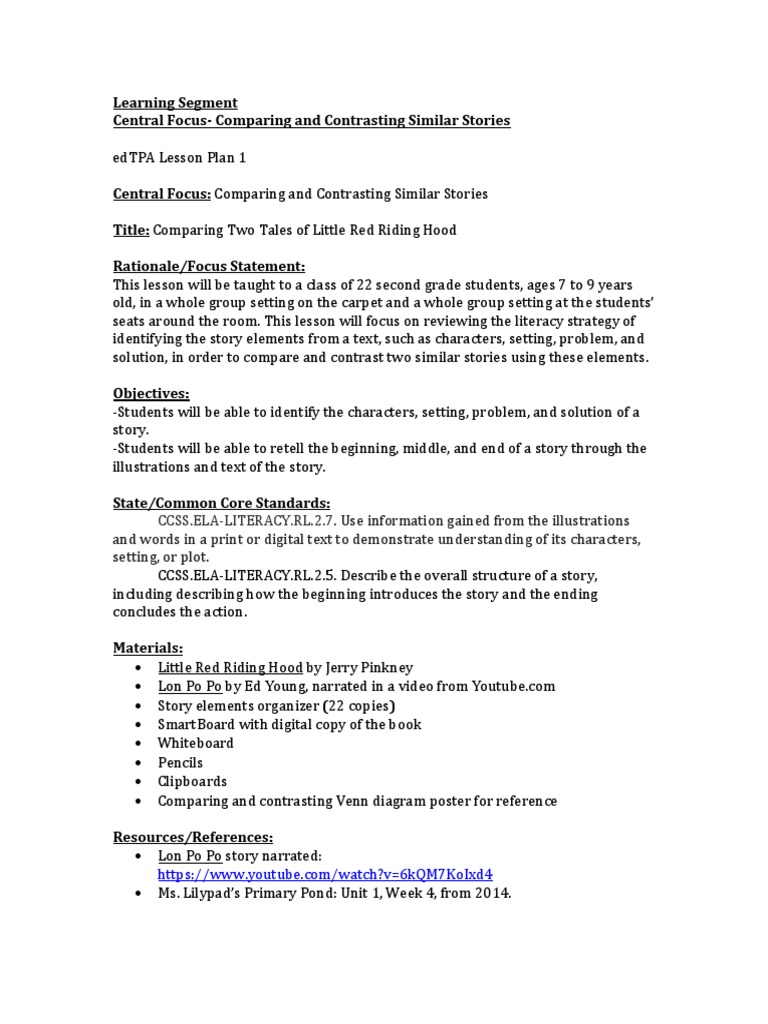 Task 1 Partblessonplansforlearningsegment | PDF | Educational ...