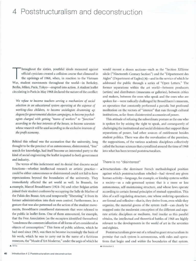 Art Since 1900 - Poststructuralism and Deconstruction | PDF