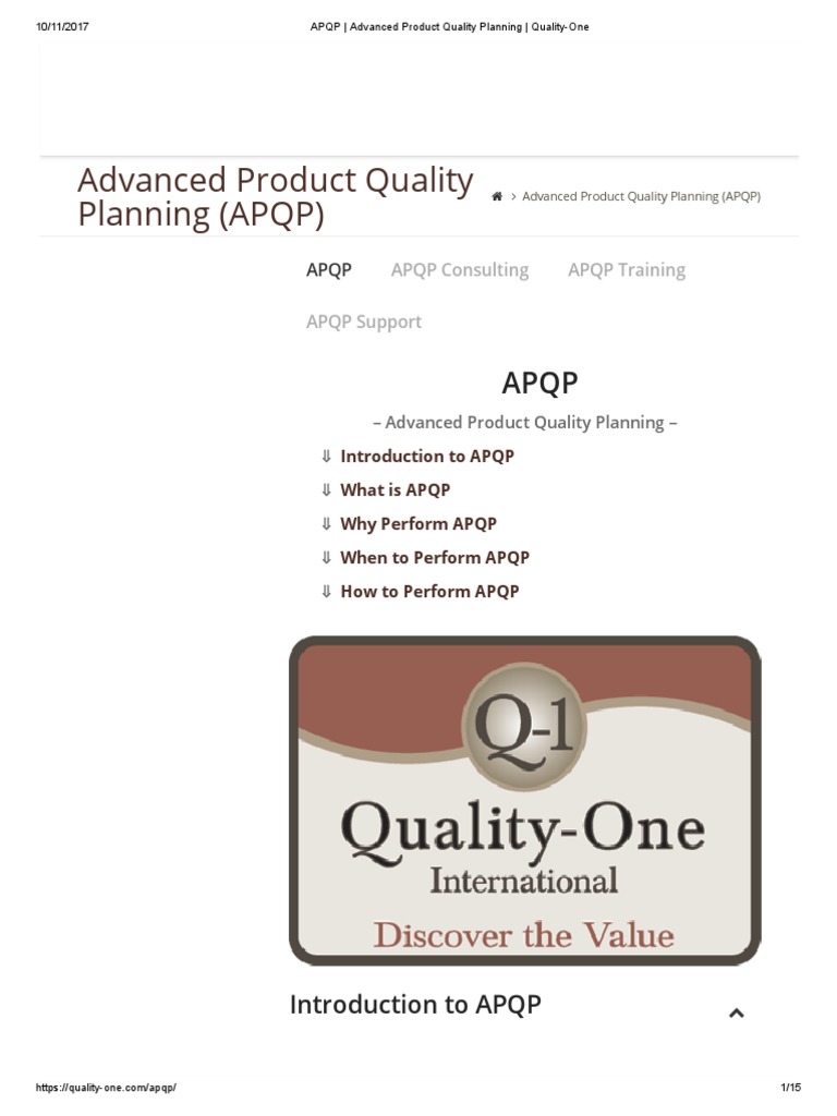 Advanced Product Quality Planning (APQP) | PDF | Design For Six Sigma ...