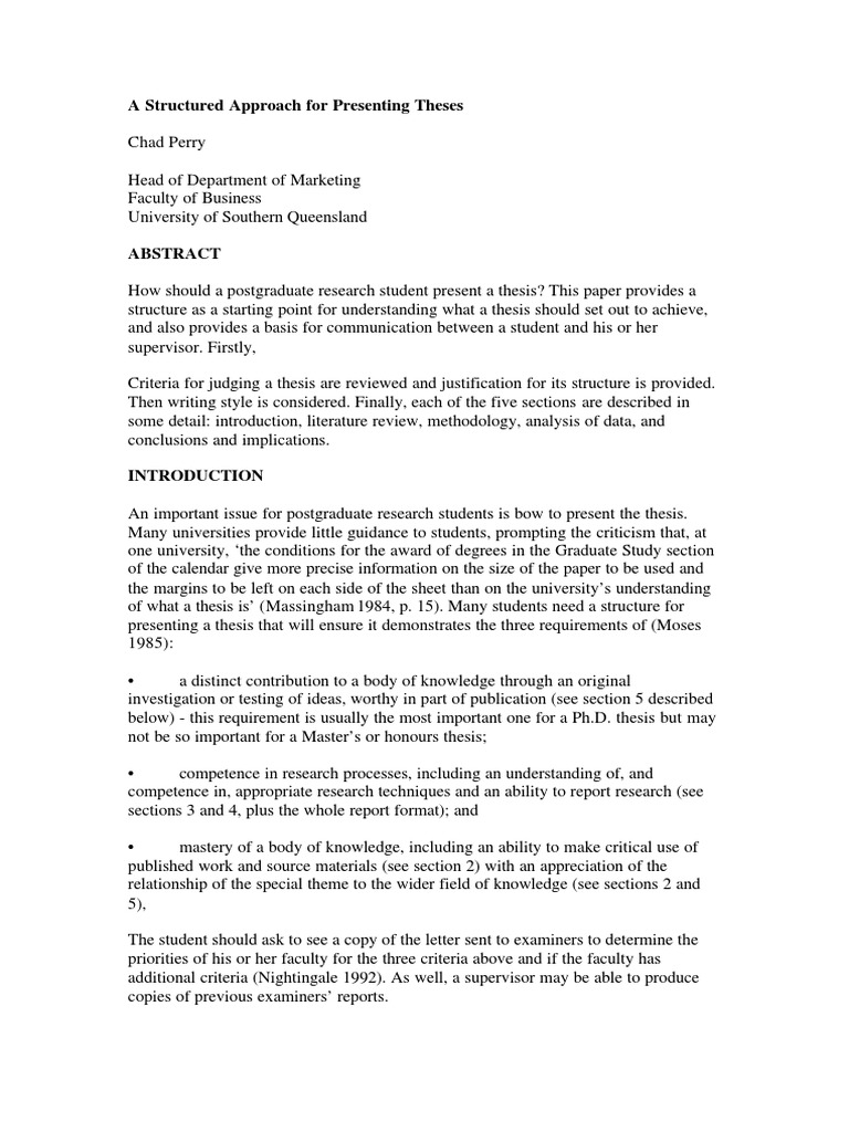 Chad Perry PDF | PDF | Thesis | Doctor Of Philosophy