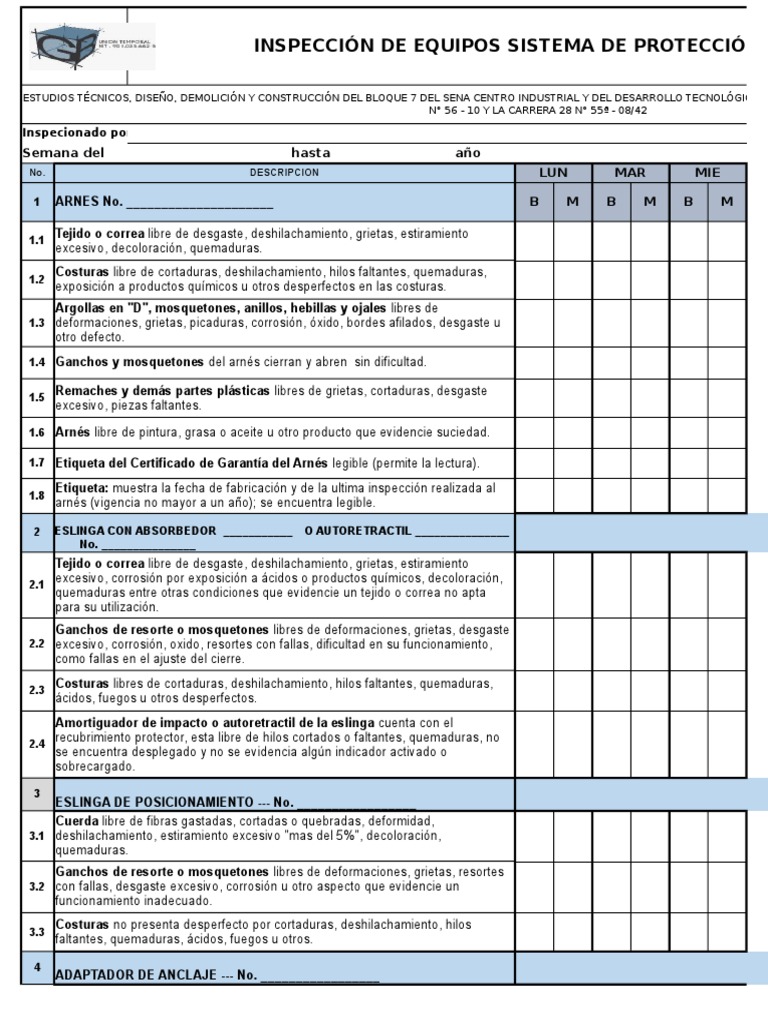 F-Inspeccion de Equipos de Altura | PDF | Science | Ingeniería