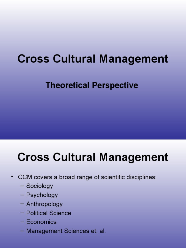 Cross Cultural Management Frameworks | PDF | Organizational Culture ...