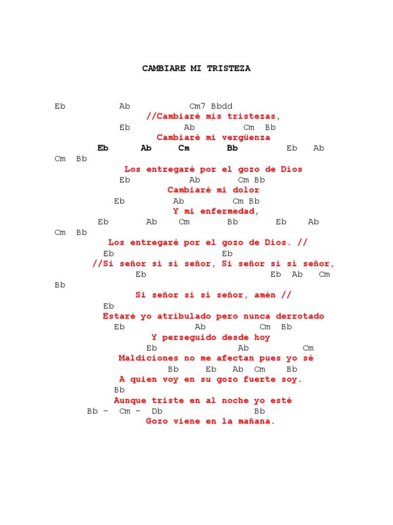 Cambiare Mi Tristeza | PDF