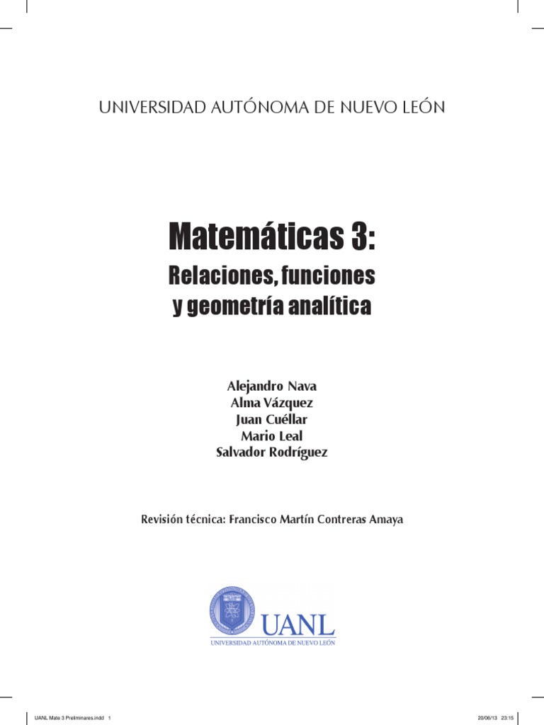 Texto Matematicas 3 - 2013 PDF | PDF | Función (Matemáticas) | Elipse
