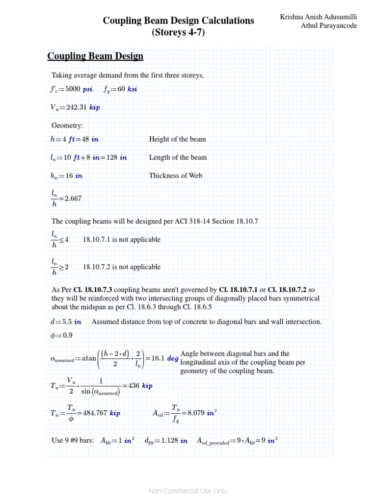 Design - Calcs - Coupling Beams 4-7 | PDF | Building Engineering ...