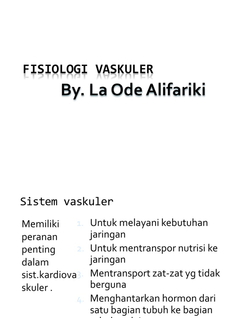 Fisiologi Sistem Vaskular Manusia | PDF | Sains & Matematika