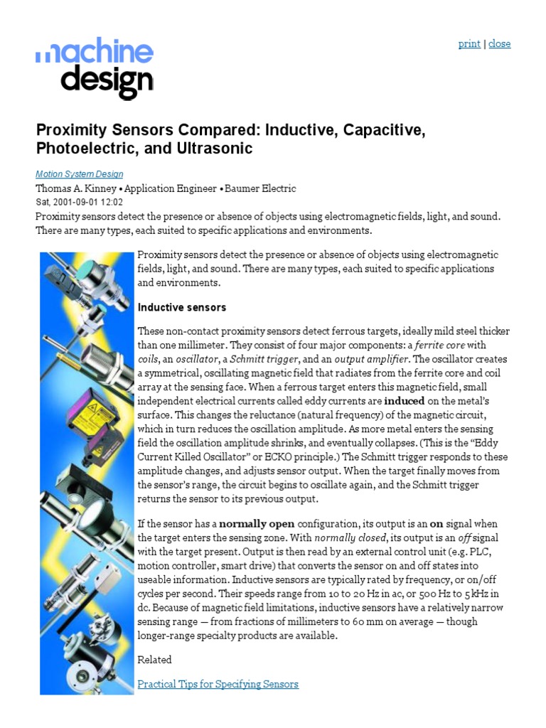 Proximity Sensors Compared: Inductive, Capacitive, Photoelectric, and ...