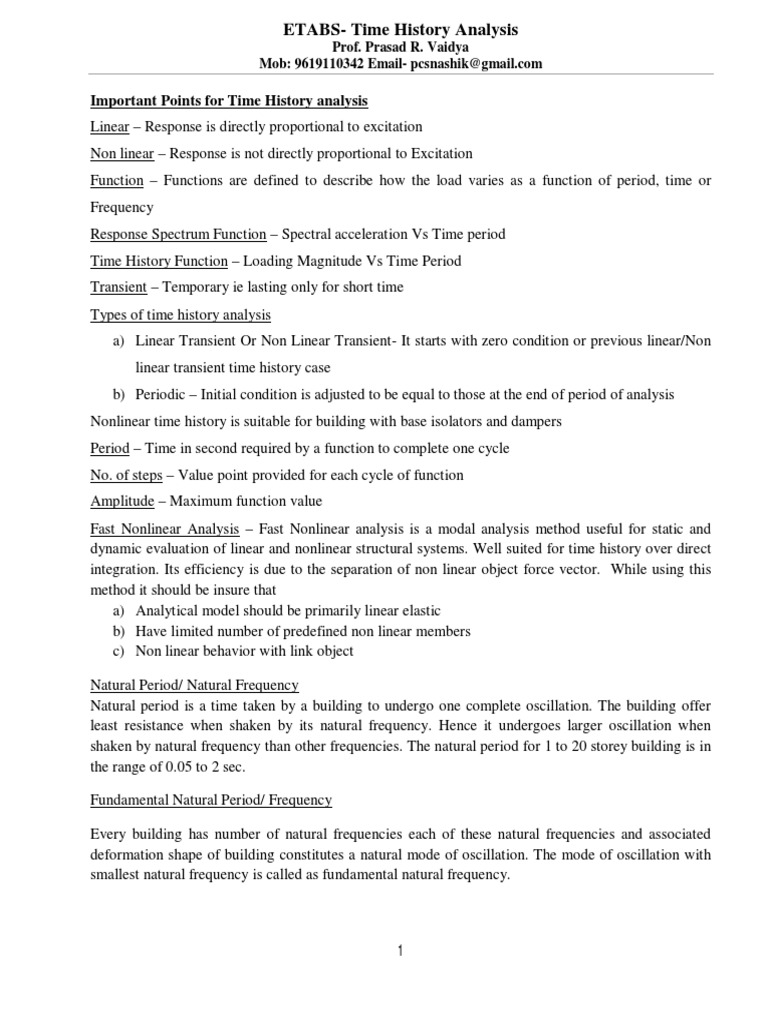 ETABS-Time History Analysis Important Po PDF | PDF | Frequency ...