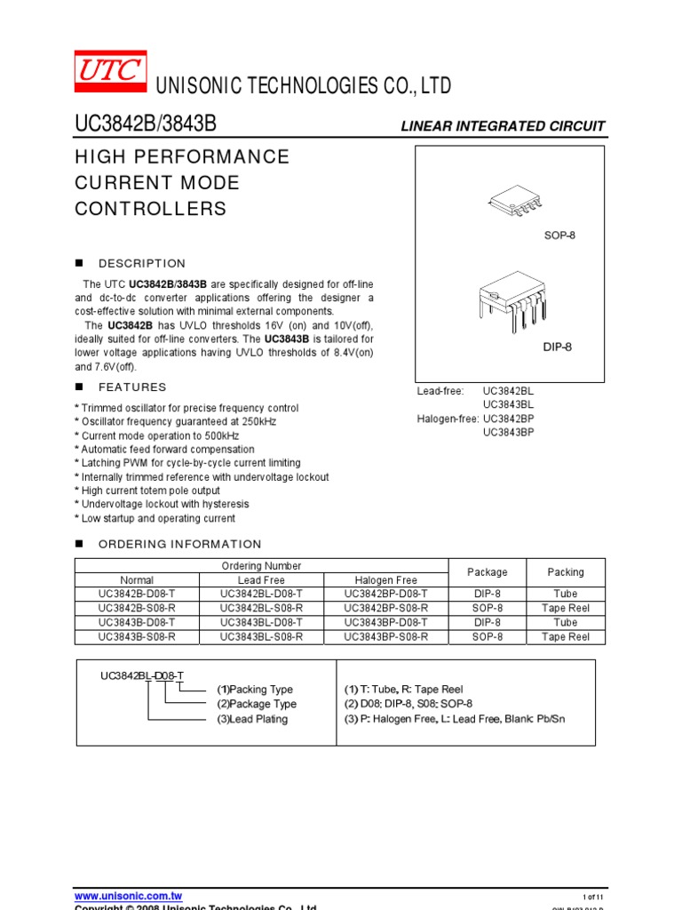 UC3842B-3843B | Amplifier | Electronic Circuits