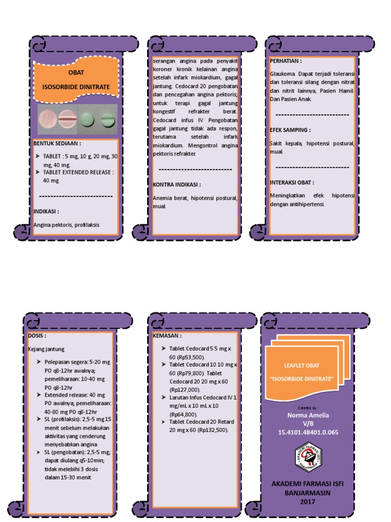 Isosorbide Dinitrate: Indikasi dan Dosis | PDF