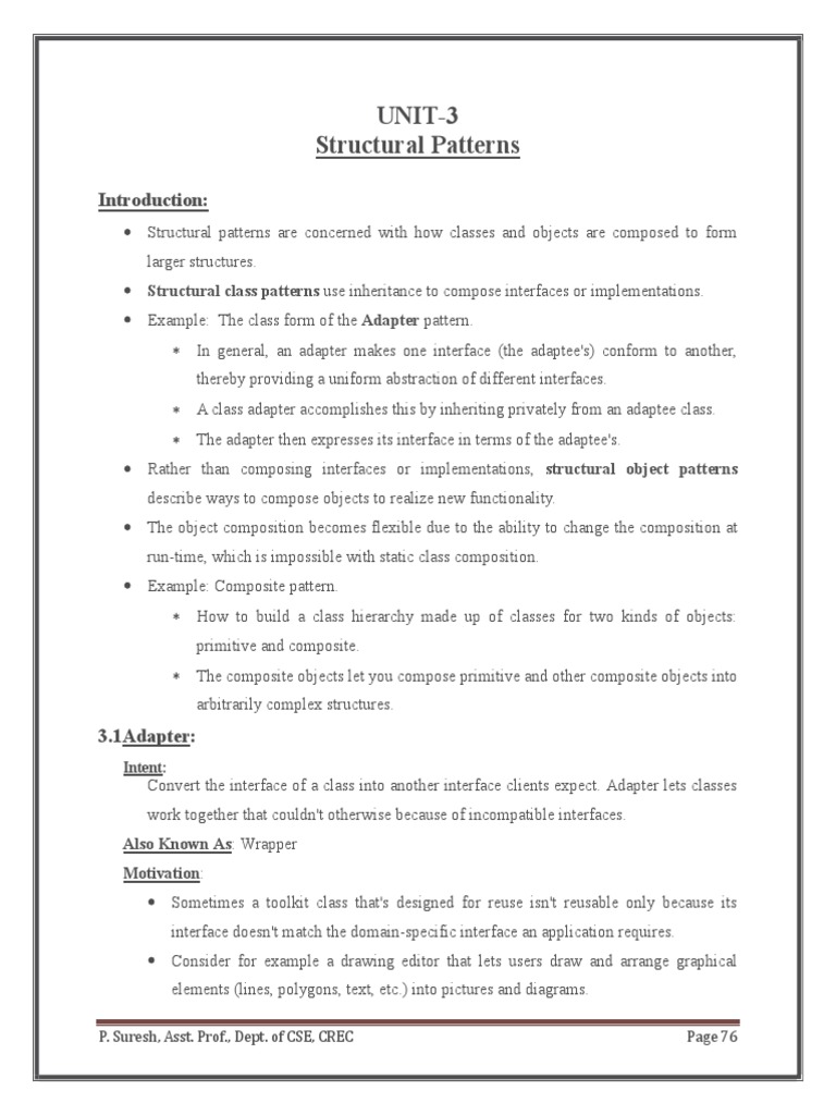 UNIT-3 Structural Patterns: Intent | PDF | Class (Computer Programming ...