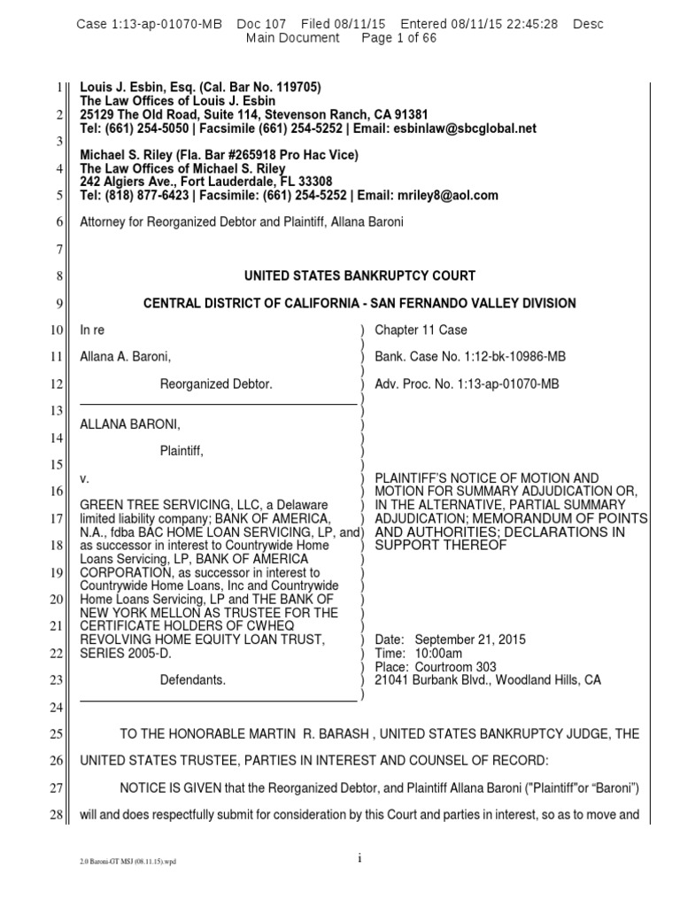 Motion For Summary Judgment Pdf Summary Judgment Deed Of Trust