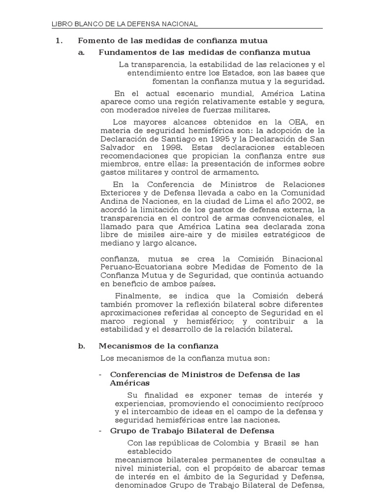 Libro Blanco de La Defensa Nacional - Capitulo 7 | PDF | Ejército | Perú