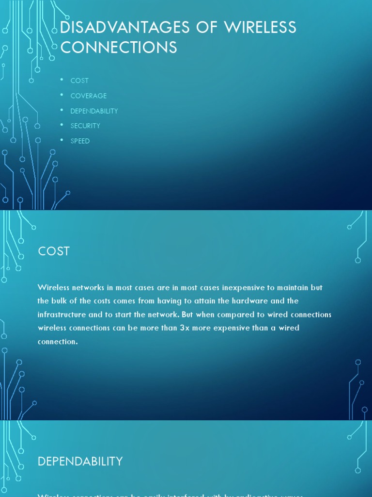 Disadvantages of Wireless Connections | PDF