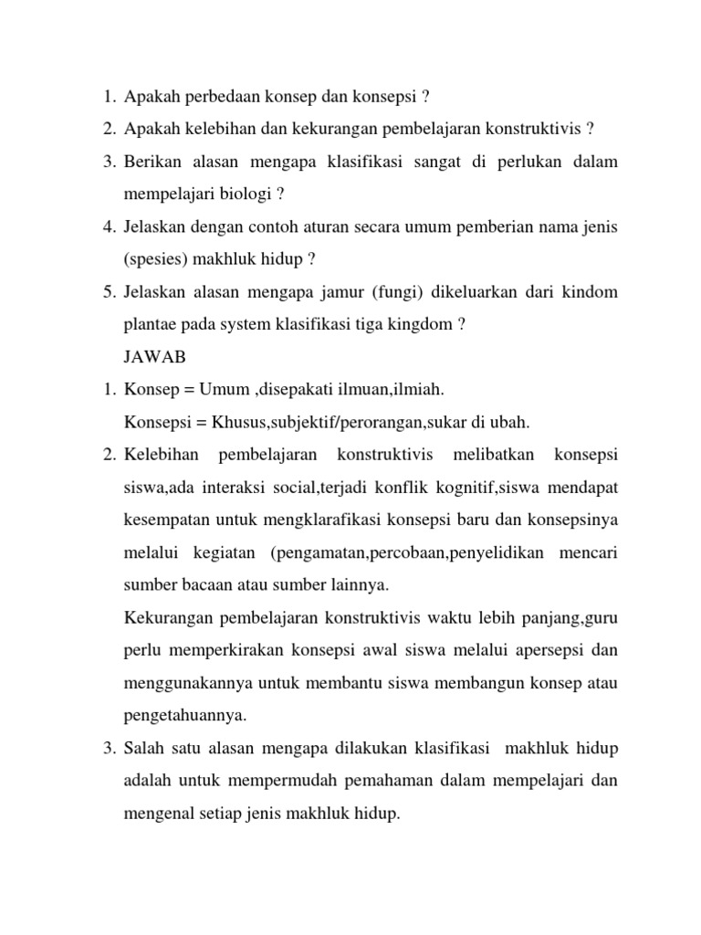 Perbedaan Konsep dan Konsepsi serta Kelebihan Pembelajaran ...