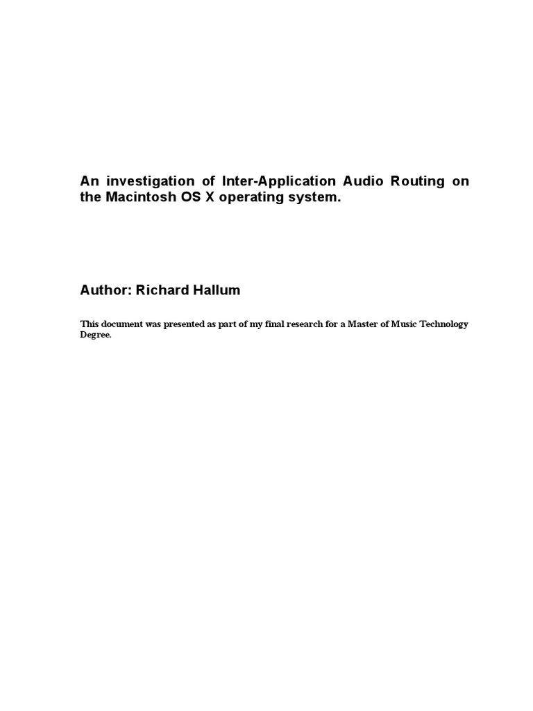 An Investigation of Inter-Application Audio Routing On The Macintosh OS ...