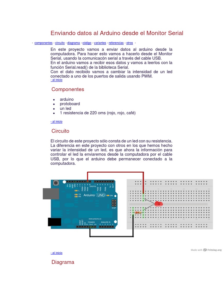 Enviando Datos Al Arduino Desde El Monitor Serial | PDF | Arduino | Electrónica