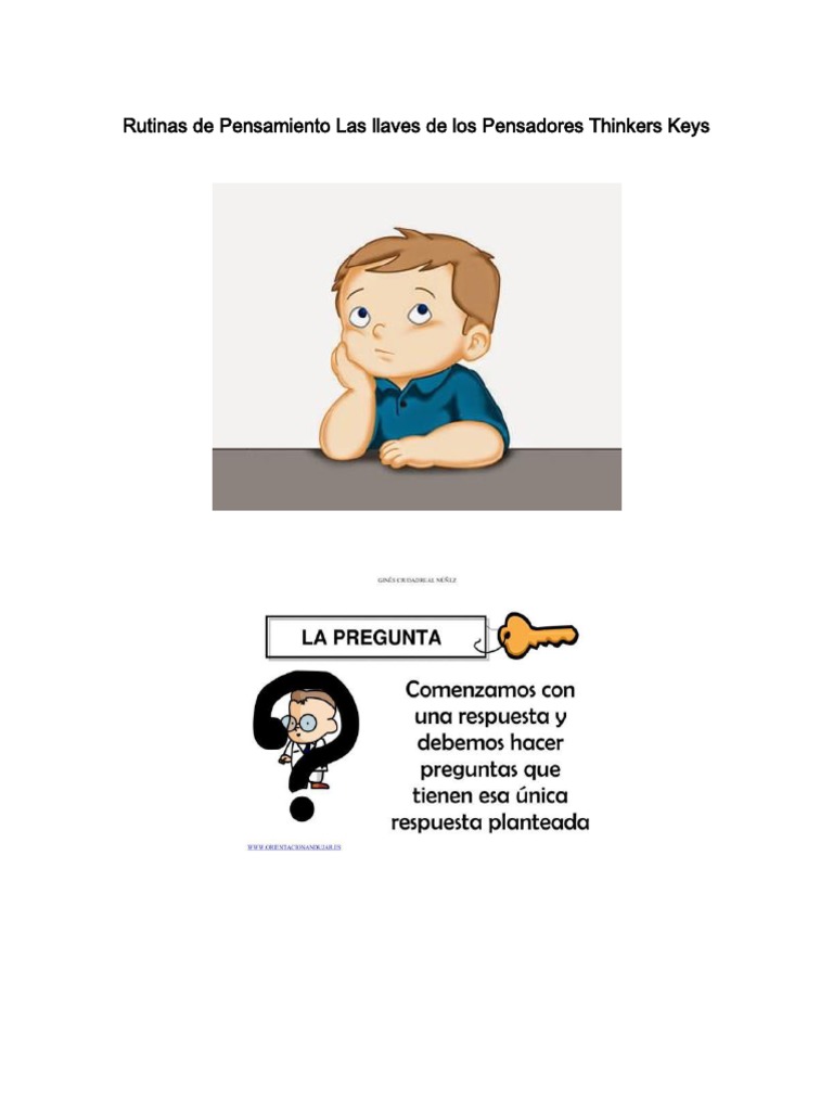 Rutinas de Pensamiento Las Llaves de Los Pensadores Thinkers Keys PDF | PDF
